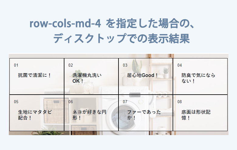 Bootstrap列数はrow-colsで指定して時短しよう – サクッとWEBサイト作り「SAKUWEB（さくうぇぶ）」